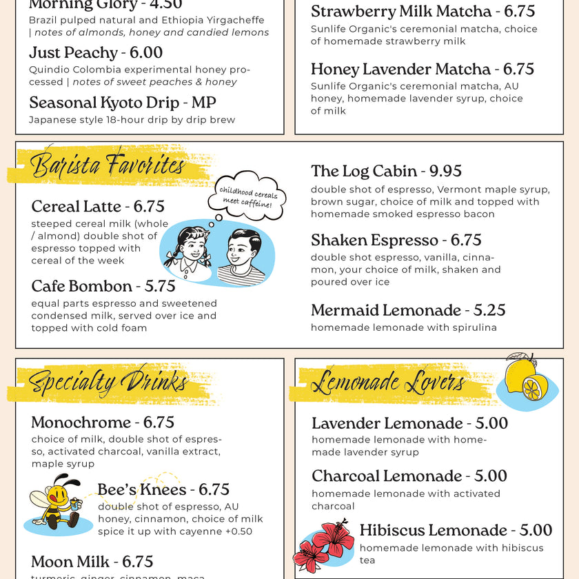 Menus – Almost Home General