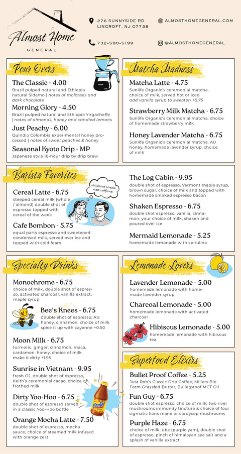 Menus – Almost Home General